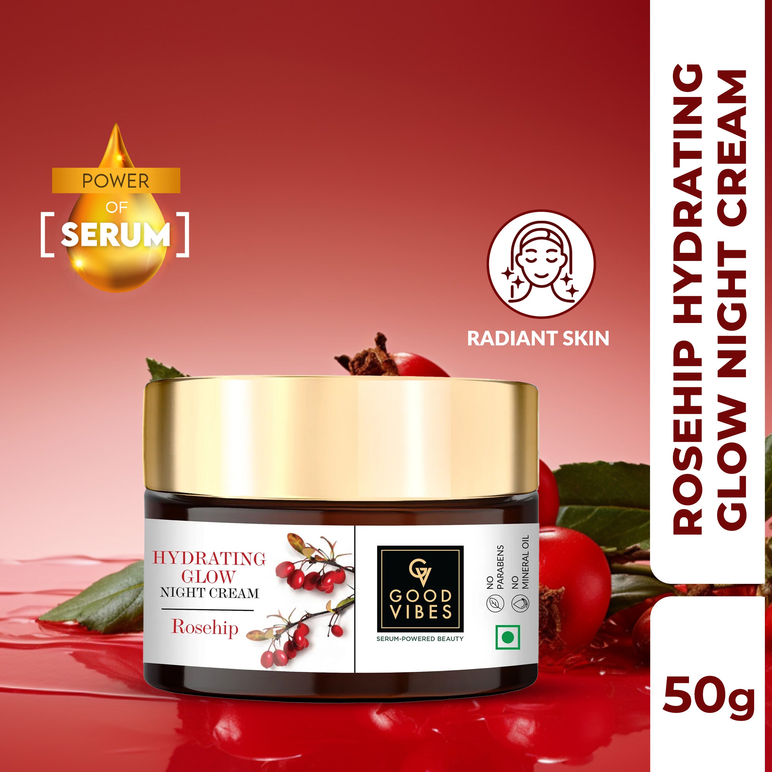 Hydrating glow night cream- Rosehip – Good Vibes