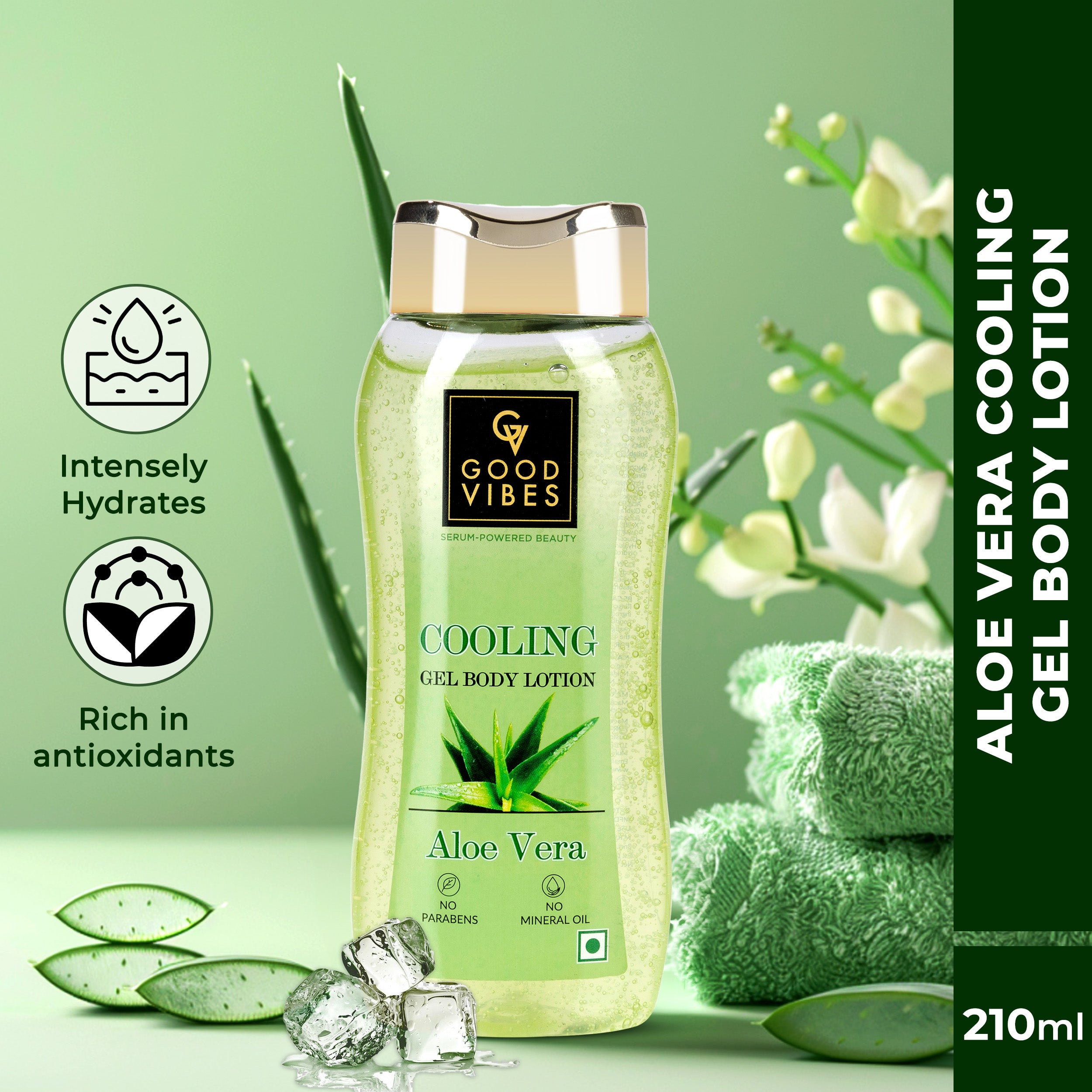 Aloe Vera Cooling Gel Body Lotion| Instant Cooling Sensation | Non Sti ...