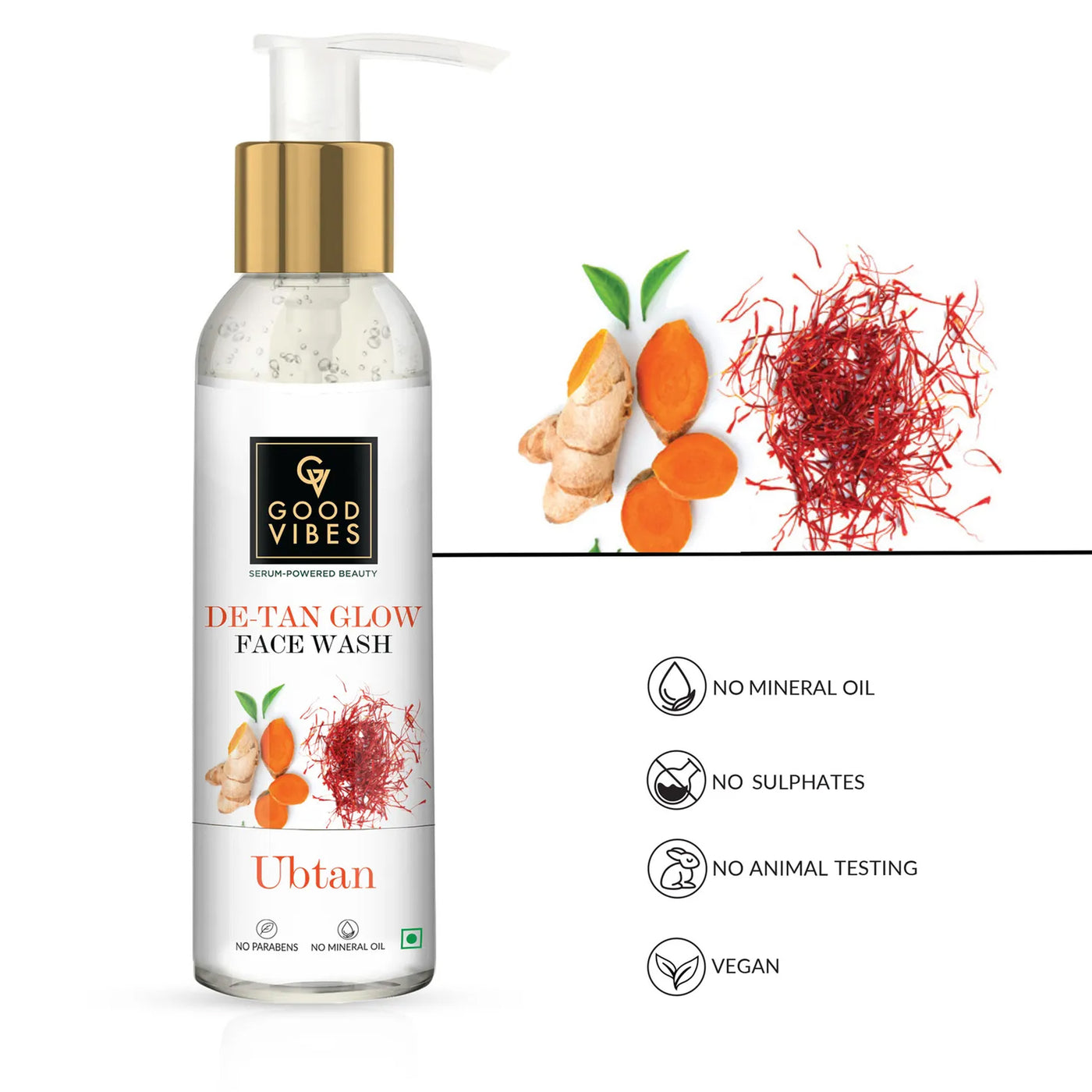 Ubtan De Tan Glow Face Wash With Turmeric, Saffron, Vitamin B3 – Good Vibes