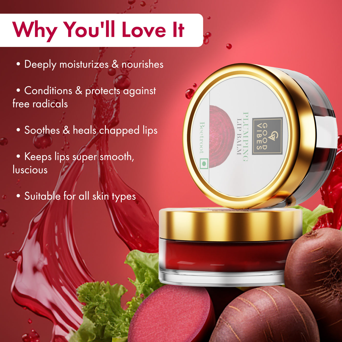 Beetroot Plumping Lip Balm – Good Vibes