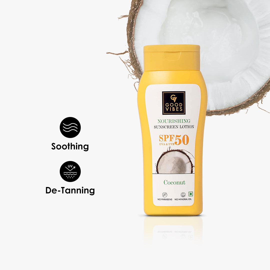 Coconut Nourishing Sunscreen Lotion SPF 50, With Lime & Rosemary Leaf ...
