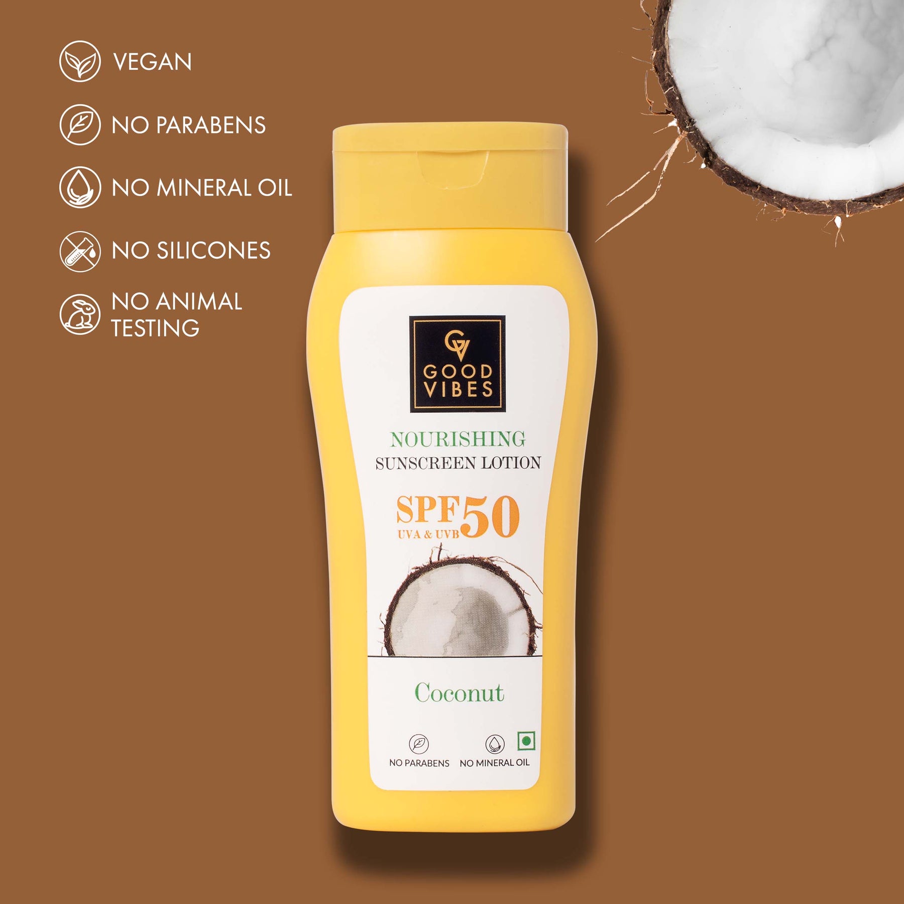 Coconut Nourishing Sunscreen Lotion SPF 50, With Lime & Rosemary Leaf ...