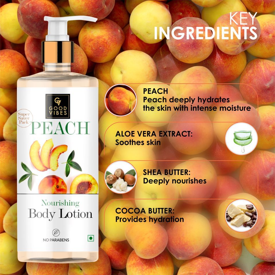 Buy Good Vibes Peach Nourishing Body Lotion (400ml + 100 ml free)