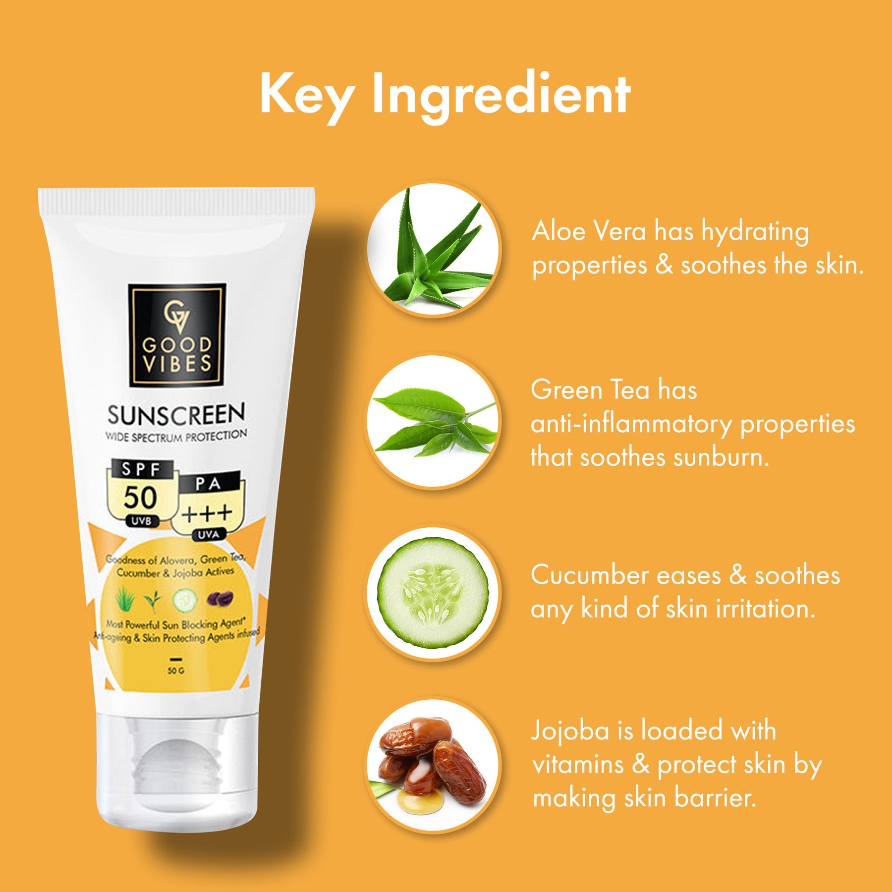 Wide Spectrum Protection Sunscreen with SPF 50 – Good Vibes