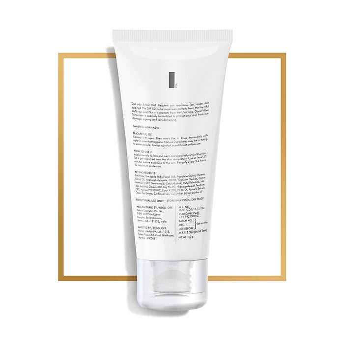 Buy Good Vibes Wide Spectrum Sunscreen with SPF 50 (50 gm)
